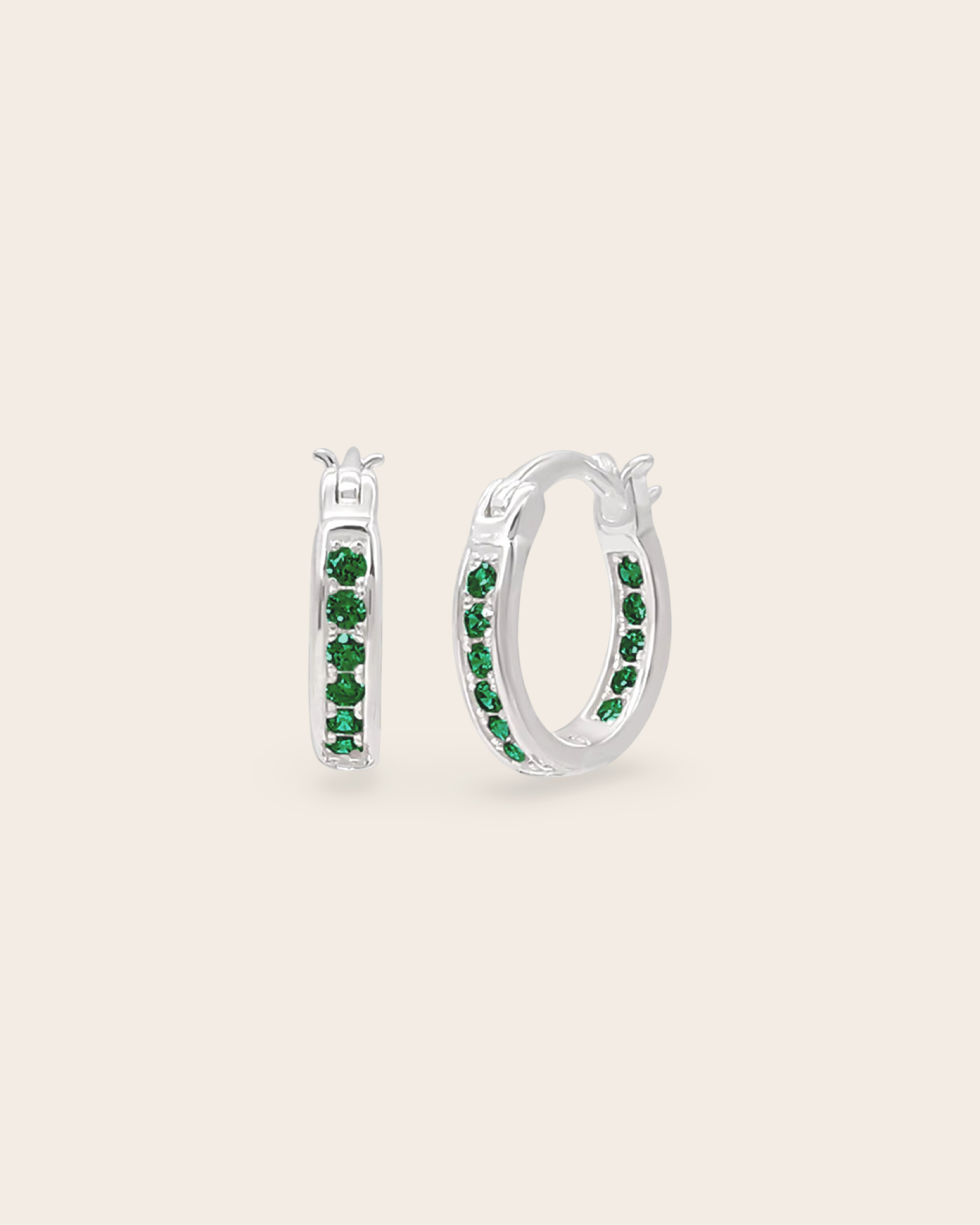 Starkeeper dainty Lupin stone Hoops - Green – Whistle & Pop